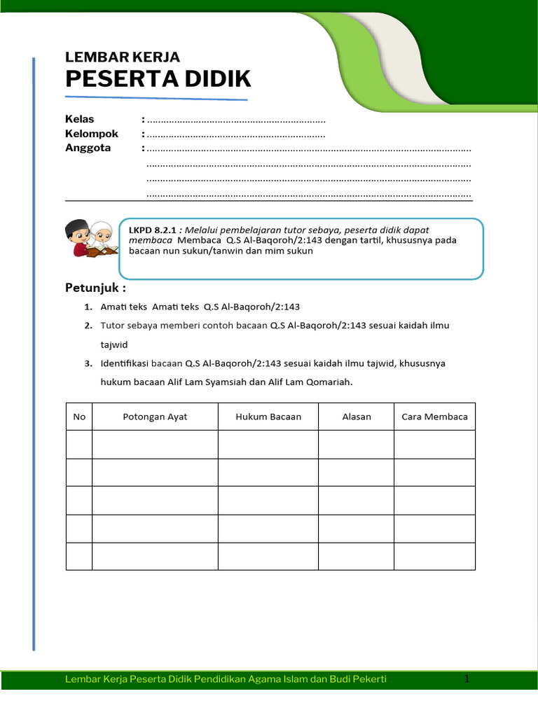 01 LKPD Al Quran VIII Sem 2 | PDF | Agama & Spiritualitas