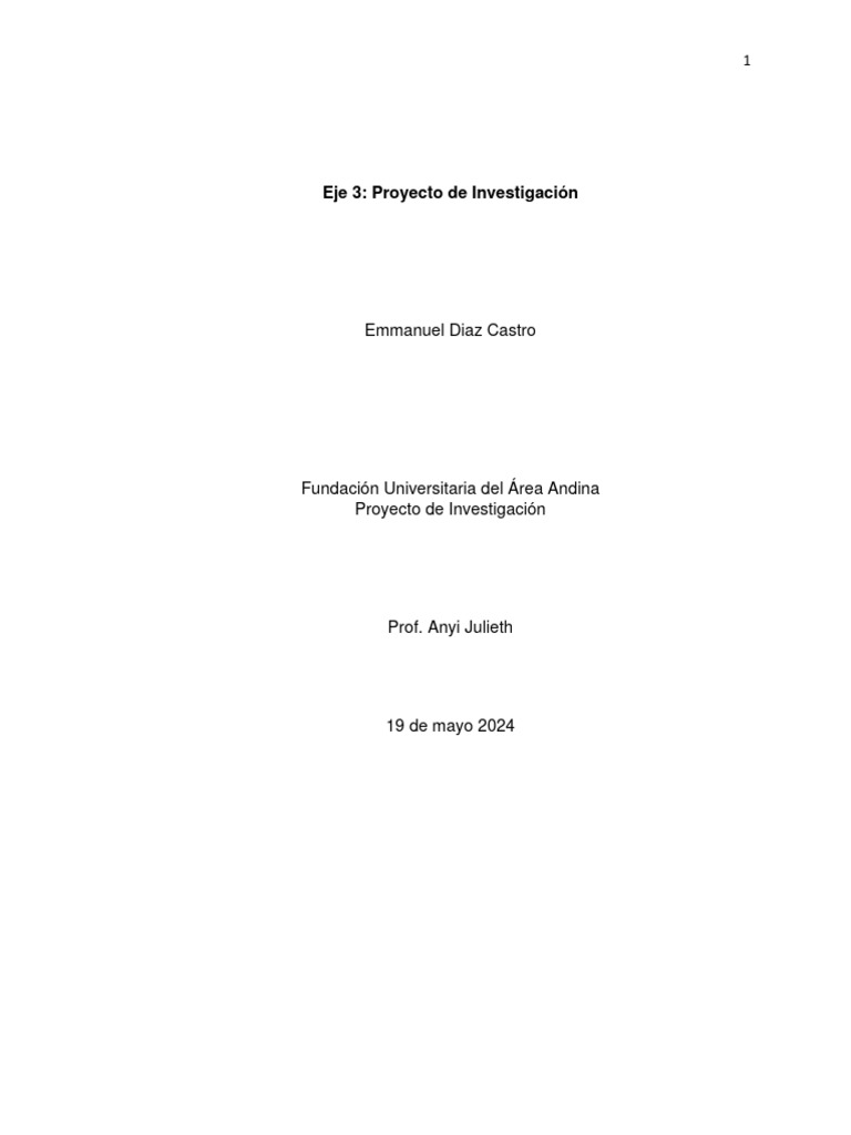 Eje 3 Proyecto de Investigación | PDF | Investigación cuantitativa ...