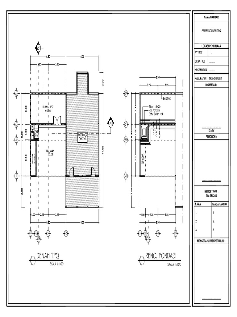 Denah Pot. Tampak TPQ | PDF