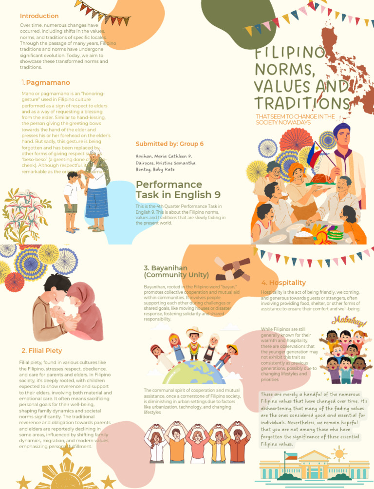 filipino norms, values and traditions | PDF | Social Psychology ...