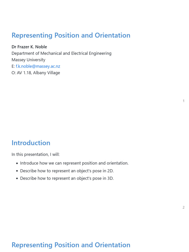 02 Position and Orientation | PDF | Cartesian Coordinate System ...