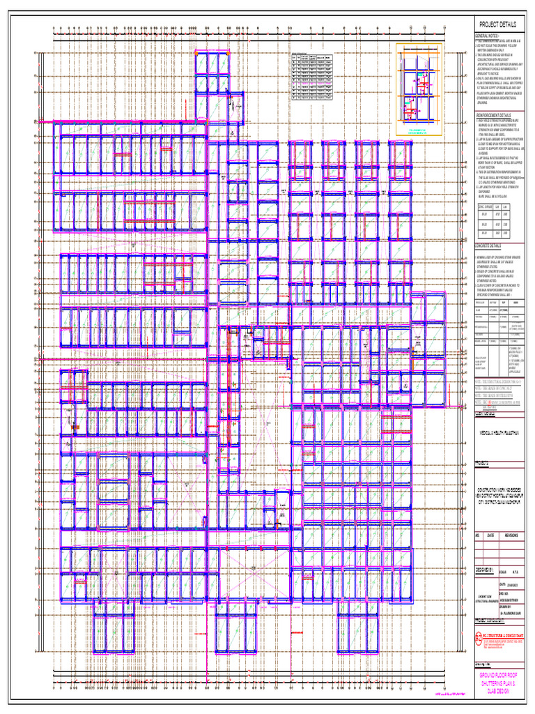 150 TO 200 BEDED_GROUND FLOOR ROOF BEAM SHUTTERING PLAN, SLAB & BEAM ...