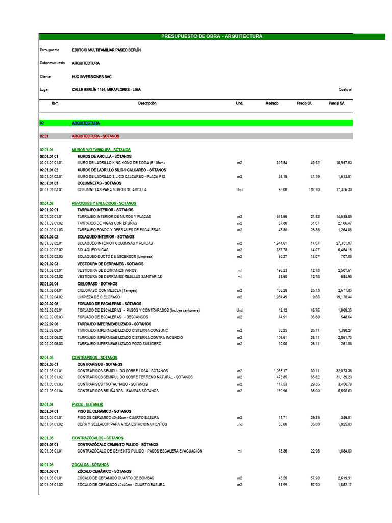 Apu Arq | PDF | Ingeniería de Edificación | Materiales de construcción