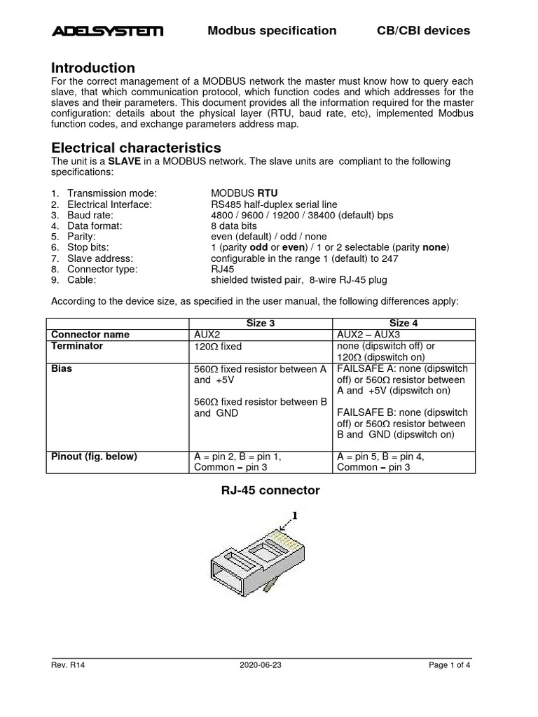 CBI2801224A Modbus | PDF | Computer Hardware | Computer Networking