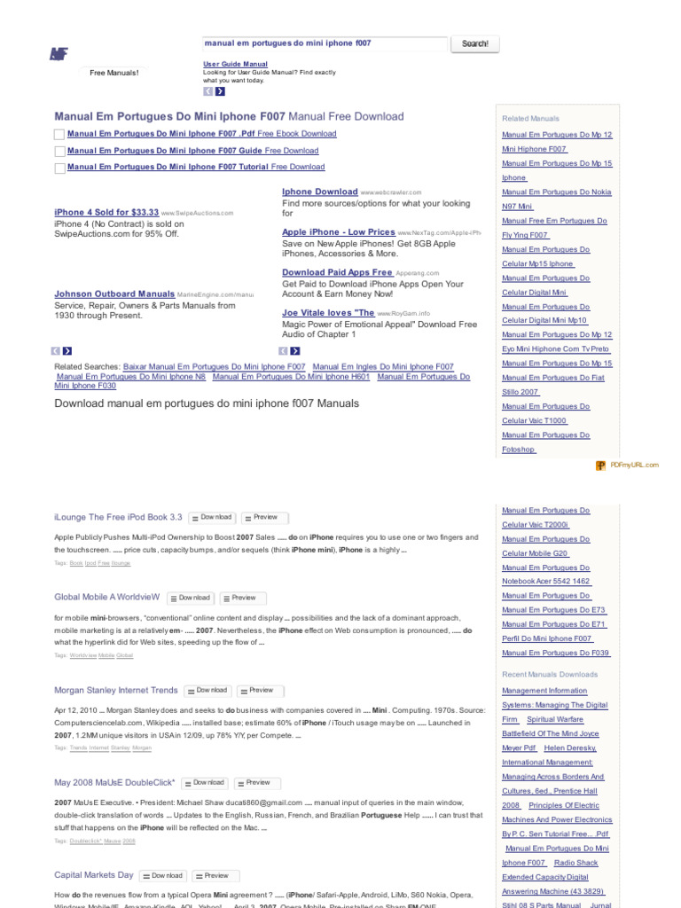 5 Manual em Portugues Mini Iphone f007 PDF | PDF | I Phone | I Pod Touch