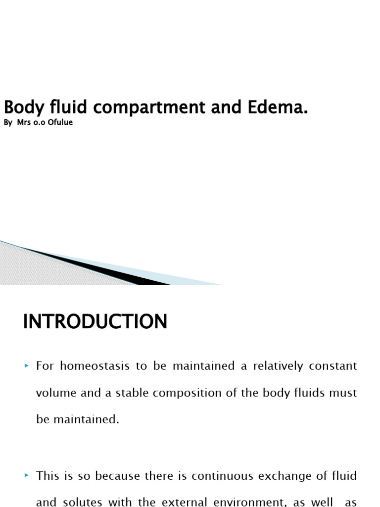 Body Fluid Compartment and Edema | PDF | Edema | Lymph