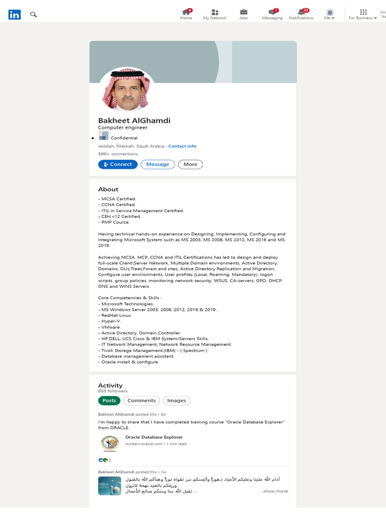Bakheet AlGhamdi - LinkedIn | PDF | Active Directory | Cisco Certifications