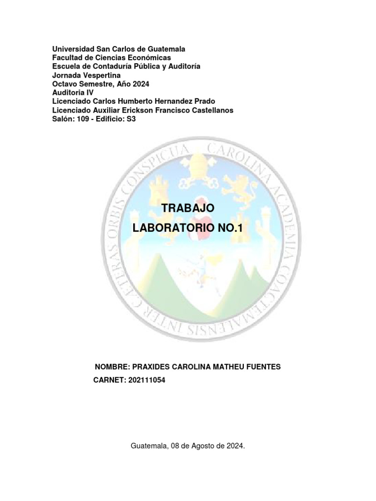202111054-Praxides Matheu Laboratorio 1 | PDF | Business | Riesgo