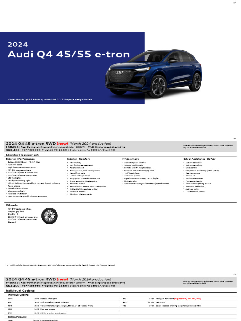 2024 Q4 55 Order Guide | PDF | Headlamp | Audi