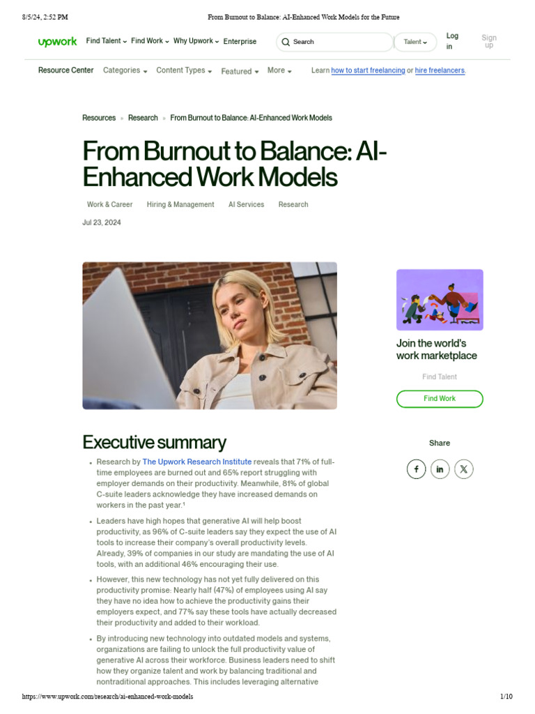 From Burnout To Balance - AI-Enhanced Work Models For The Future | PDF ...