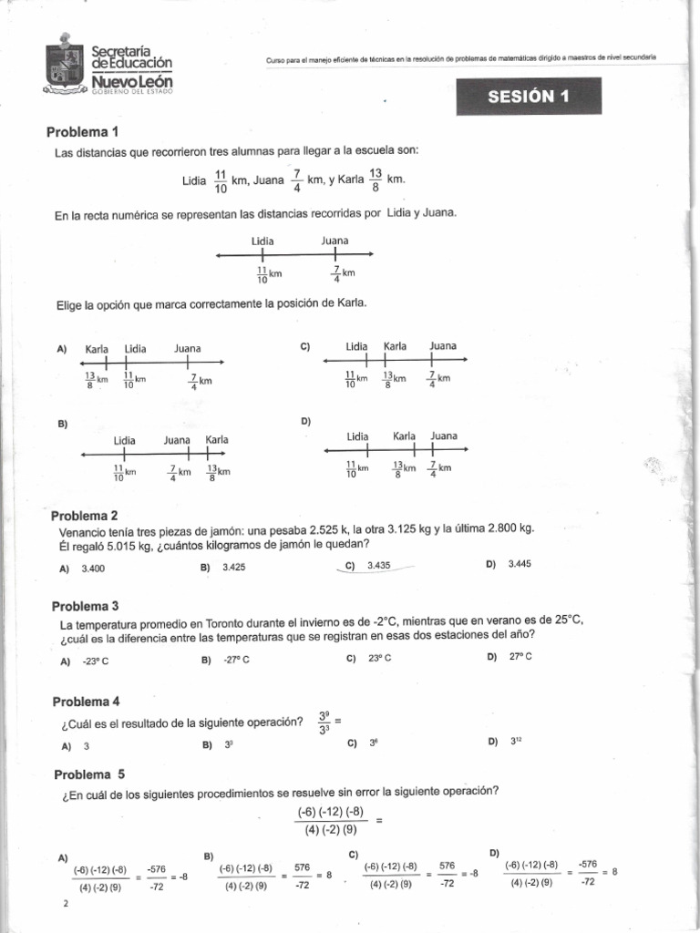 Matemáticas Ejercicios | PDF