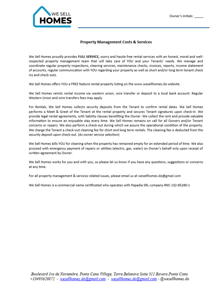 Property Management and Tenant Placement English | PDF | Renting | Fee