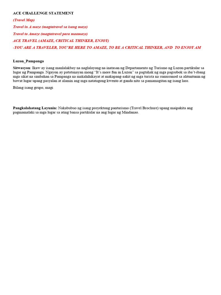 Ace Challenge Statement | PDF