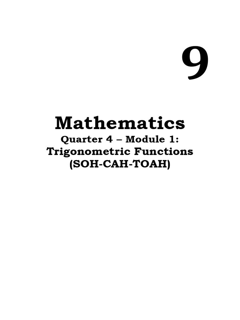 Grade 9 Module 1 | PDF | Trigonometric Functions | Triangle