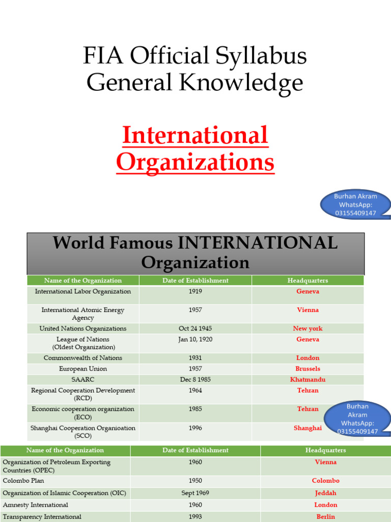 International Organizations | PDF | United Nations | International ...