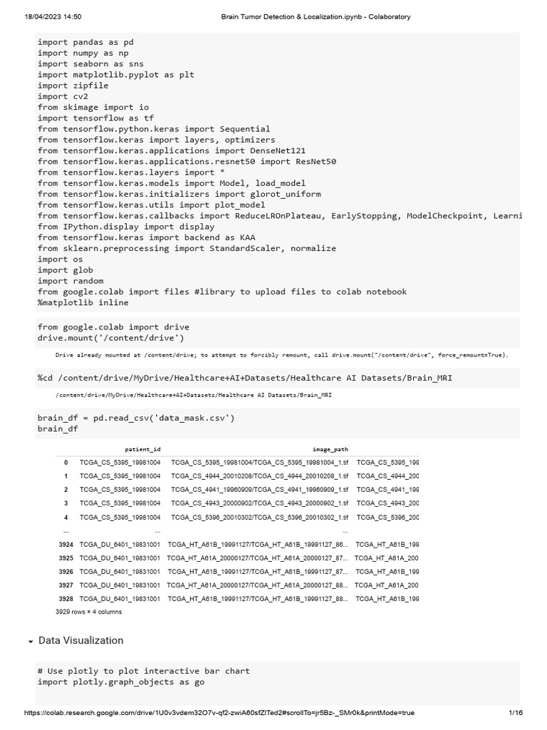 Brain Tumor Detection Localization 1682362328 | PDF | Computer Programming | Computing
