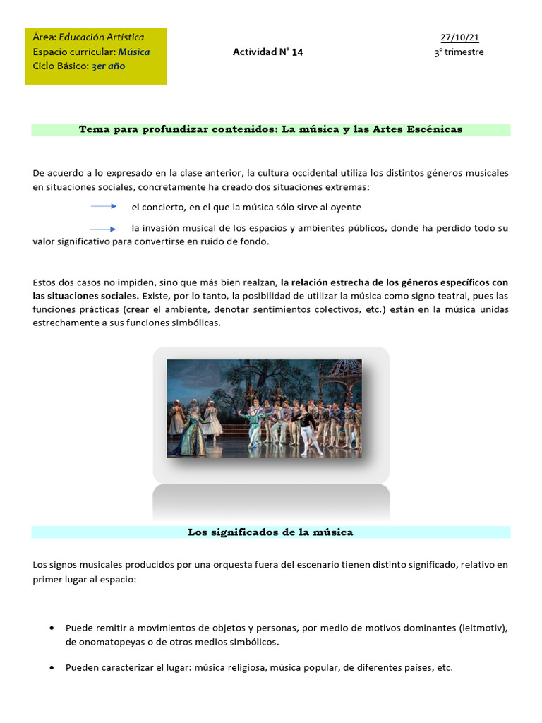 CB EducArtist Musica 3 Act14 | PDF | Bailes | Ballet