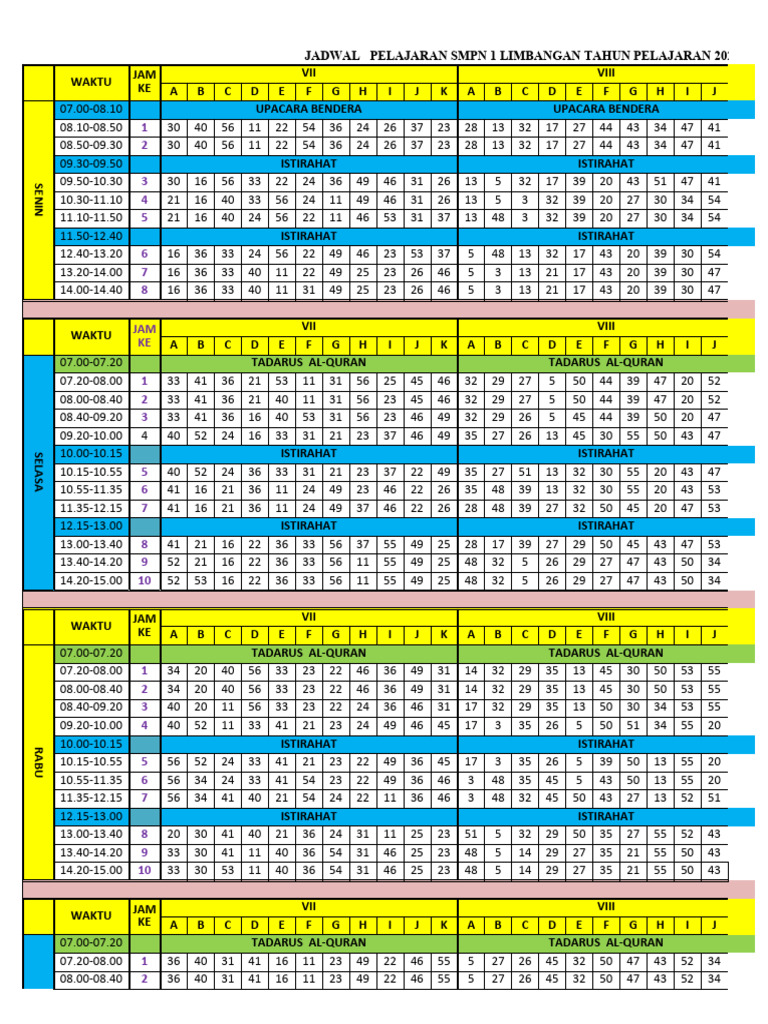 Jadwal 2425_1-2 | PDF