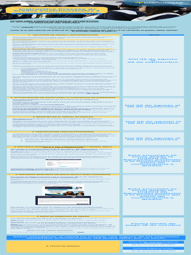 Instructivo Proceso de Grados q3 | PDF | Educación más alta | Licenciatura