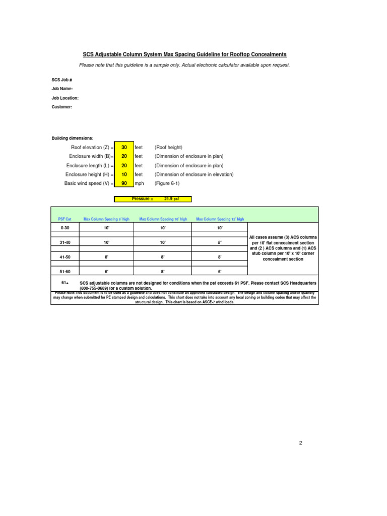 2 Sales ACS Wind Pressure Calculator | PDF | Column