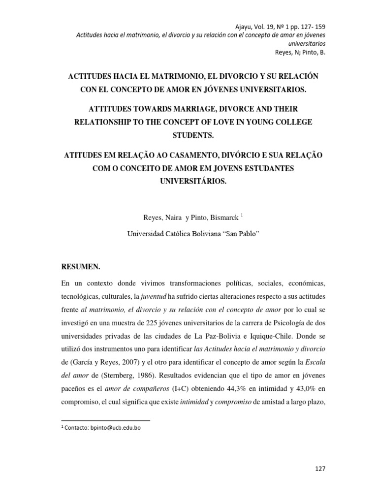 Lectura 7 Actitudes Hacia El Matrimonio, El Divorcio y Su Relación ...