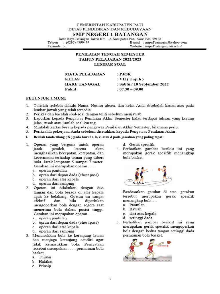 Soal PTS VII 2022-2023 | PDF