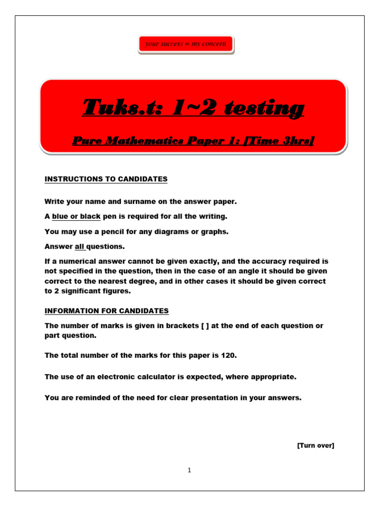 2024 Pure Maths p1 | PDF | Pi | Function (Mathematics) 2024 Pure Maths p1 | PDF | Pi | Function (Mathematics)