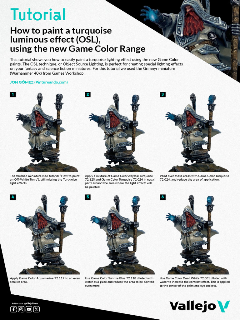 Tutorial Vallejo How To Paint Turquoise Luminous Effect Osl Using Game ...