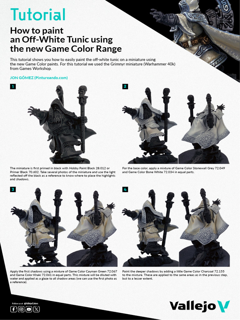 Tutorial Vallejo How To Paint Offwhite Tunic Using Game Color Range EN | PDF | Color | Artistic ...