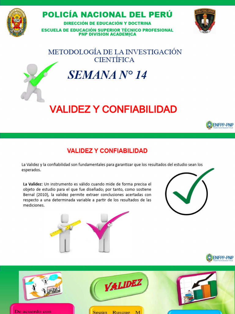 Semana 14 - Validez y Confiabilidad | PDF | Validez (Estadísticas) | Cognición