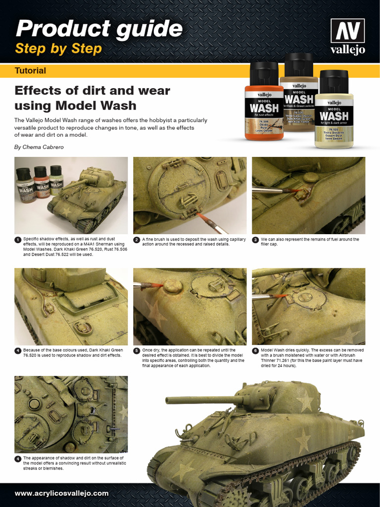 Vallejo Vallejo Stepbystep Effects of Dirt and Wear Using Model Wash EN ...