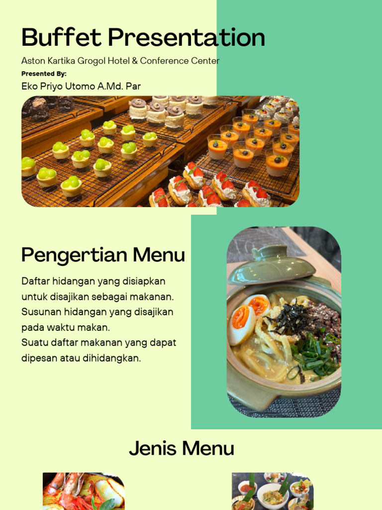 Menu dan Karakteristik Buffet Hotel | PDF
