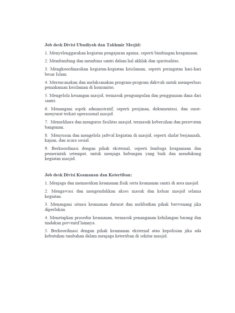 Job Desk Ospa Salinan | PDF | Ilmu Sosial