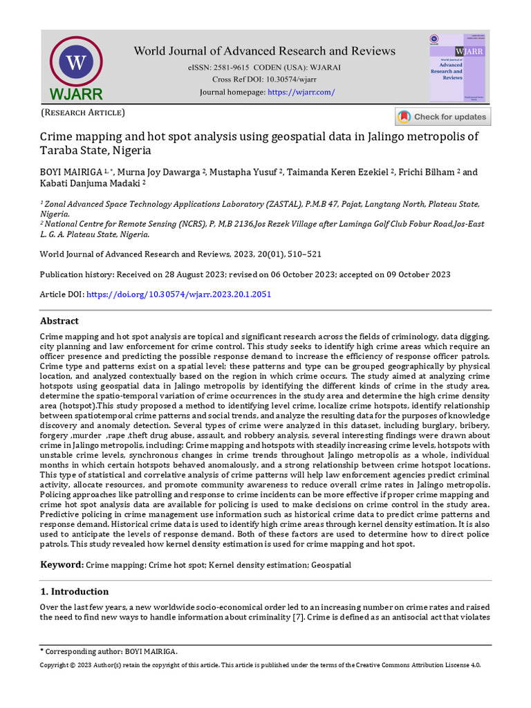 Crime Mapping and Hot Spot Analysis Using Geospati | PDF | Crimes ...
