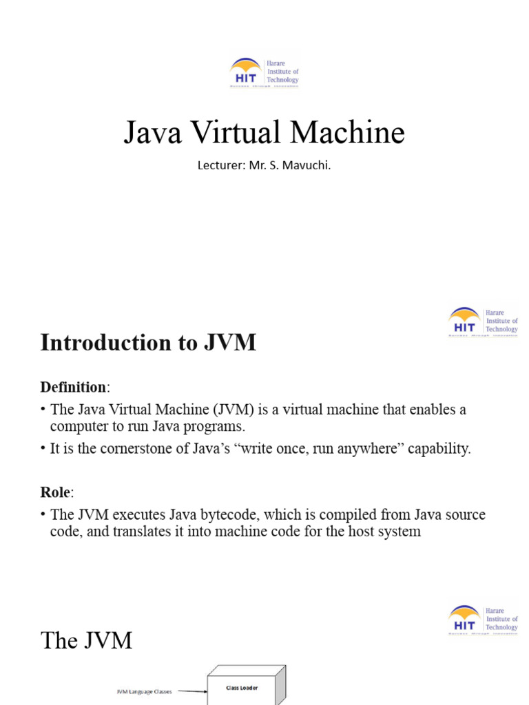 Java Virtual Machine: Lecturer: Mr. S. Mavuchi | PDF