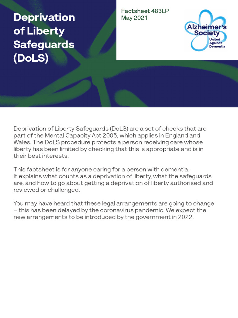 Deprivation of Liberty Safeguards Dols | PDF | Mental Health | Health Care