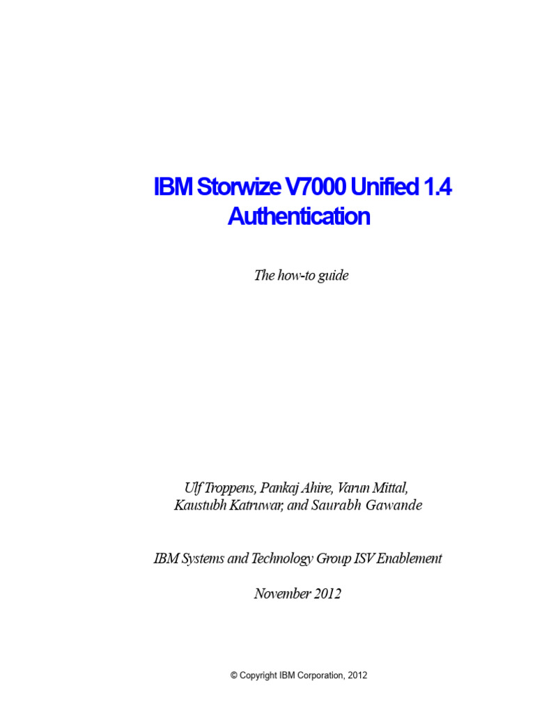 Storwize V7000 Unified Authentication HOWTO V1 1 | PDF | Active Directory | Transport Layer Security