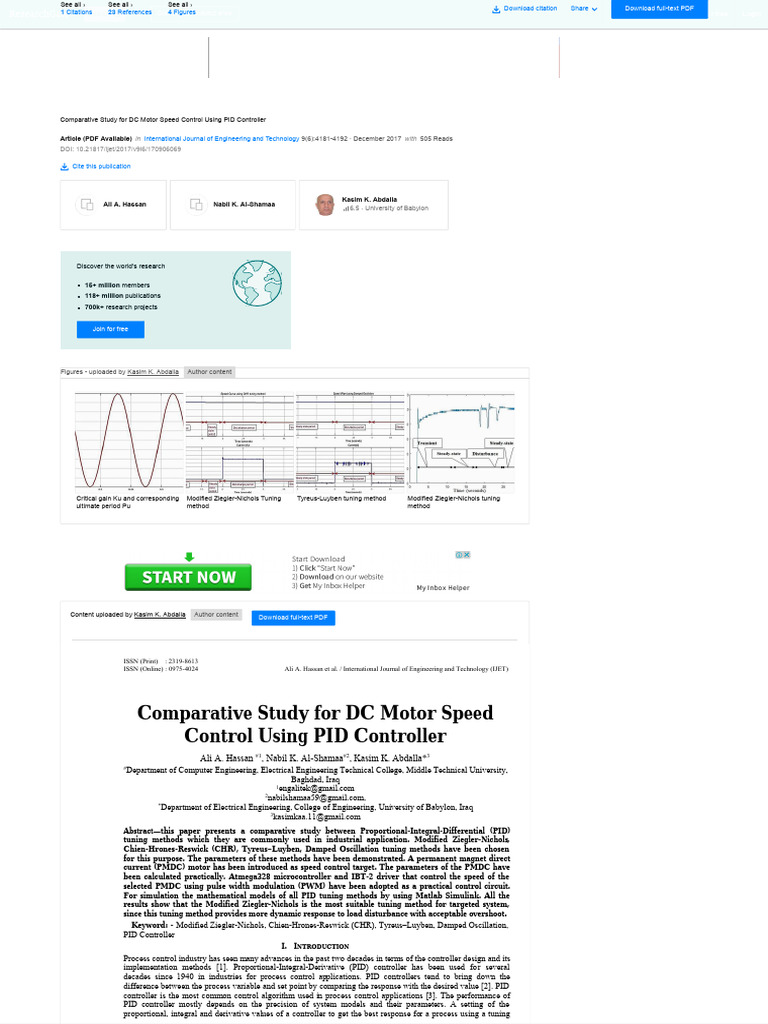 DC Motor Speed Control: PID Comparison | PDF | Control Theory | Mechanics