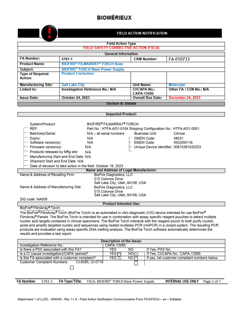 5761-1 - FSCA - TW ThaiNguyendocx | PDF | Polymerase Chain Reaction | Customer Relationship ...