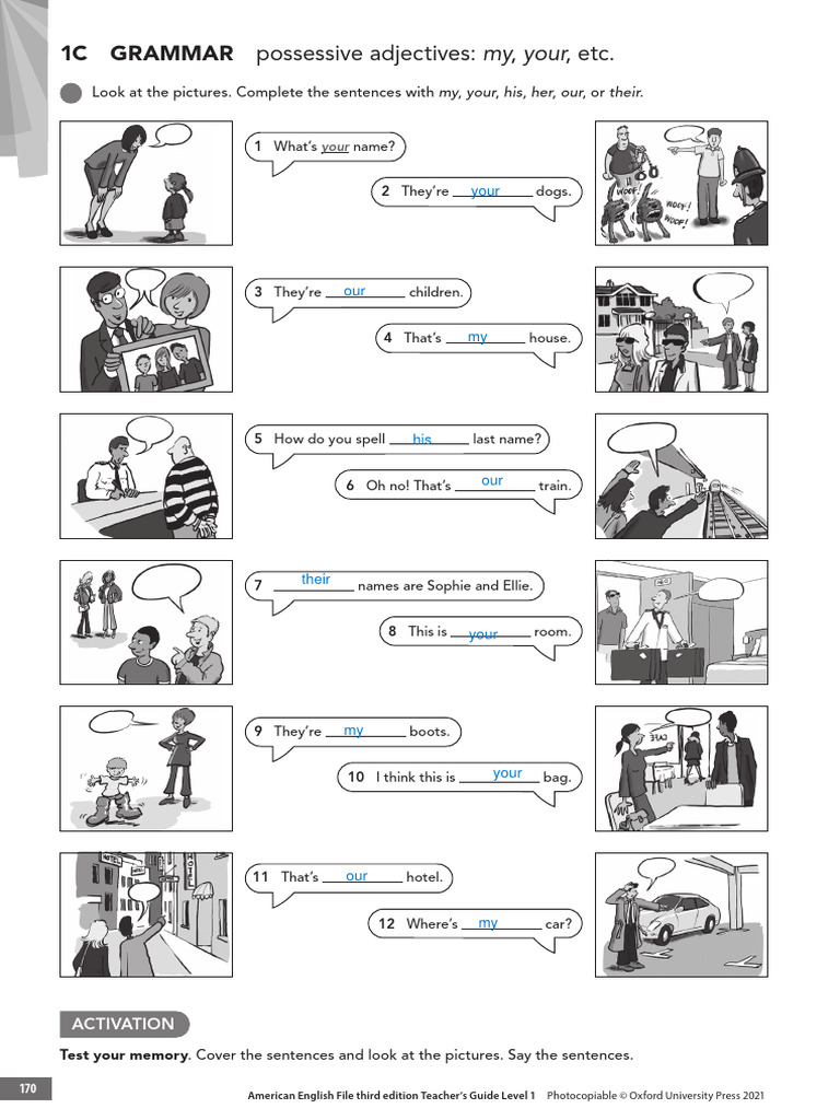 AEF3e - Level - 1 - TG - PCM - Grammar - 1C Resuelto | PDF