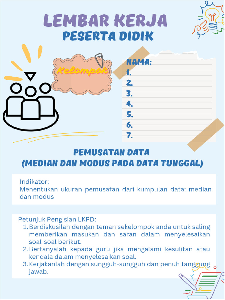 LKPD 1 - Modus Dan Median Data Tunggal | PDF | Game & Aktivitas ...