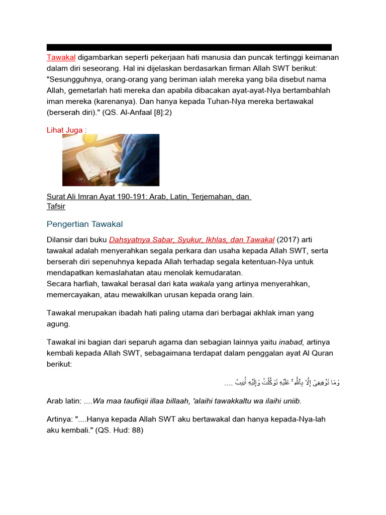 Tawakal: Lihat Juga | PDF
