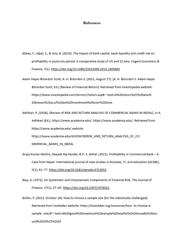 6 References | PDF | Stocks | Financial Services