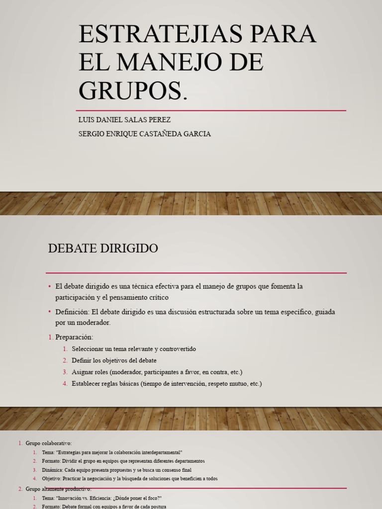 Estrategias Efectivas para Manejo de Grupos | PDF | Grupo de enfoque ...