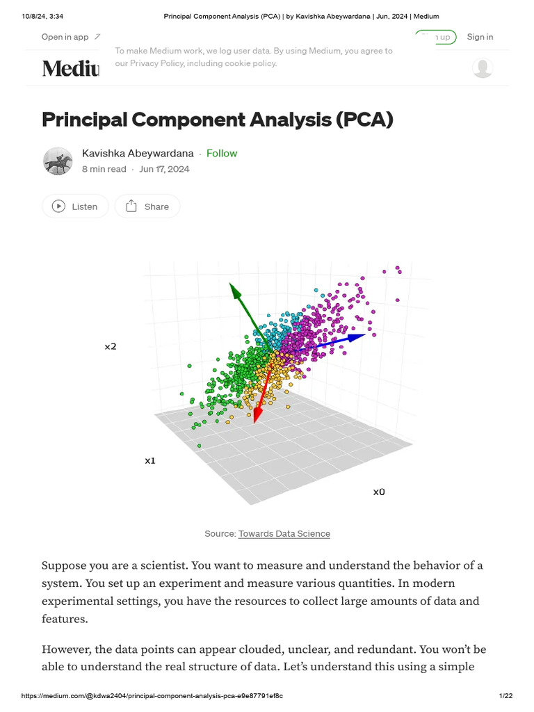 Principal Component Analysis (PCA) - by Kavishka Abeywardana - Jun, 2024 - Medium | PDF ...