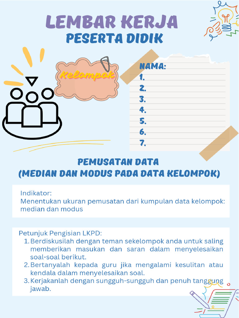 LKPD 4 - Modus Dan Median Data Kelompok | PDF