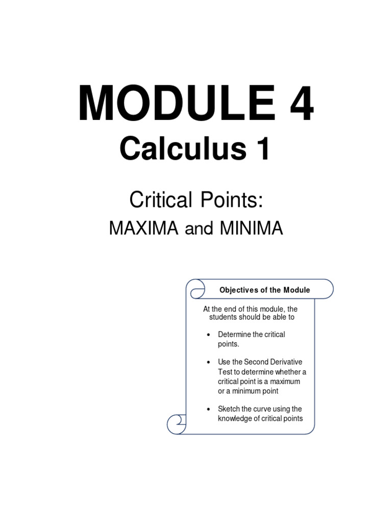 Calculus 1 Critical Points MaxMIin | PDF | Calculus | Mathematical Analysis