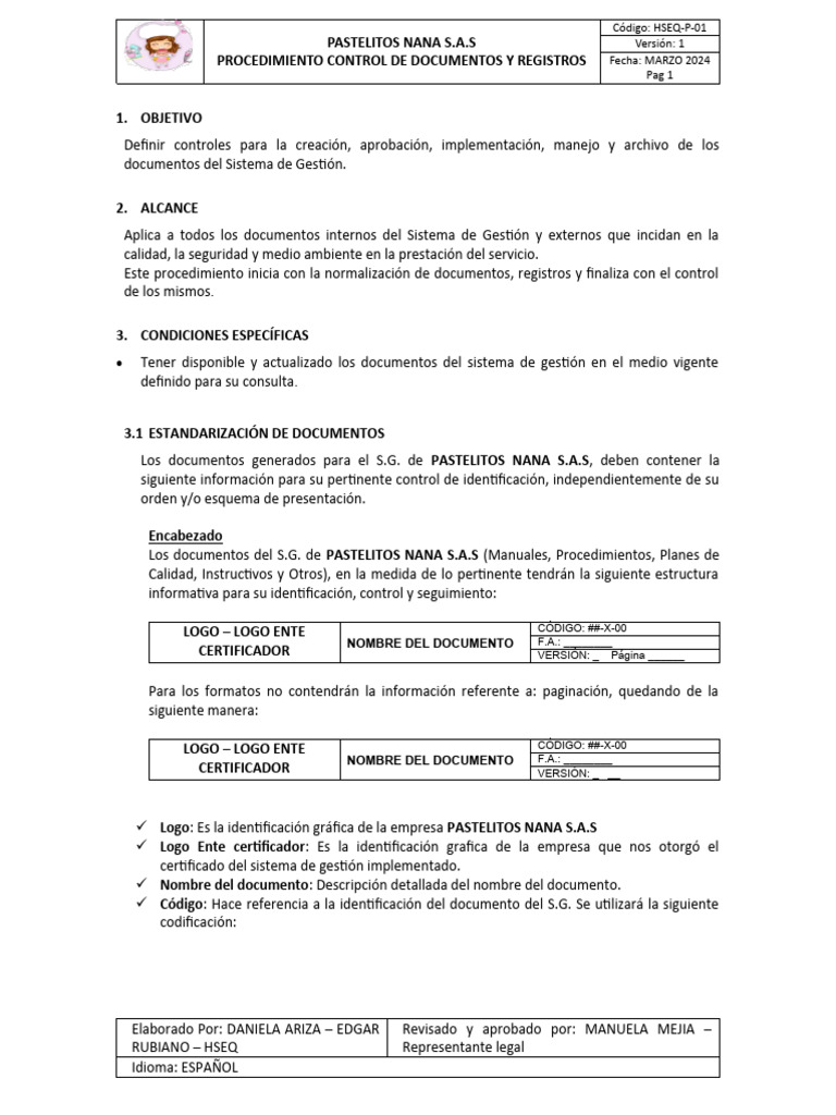 HSEQ-P-01 Procedimiento Control de Documentos y Registros | PDF | Archivo de computadora ...