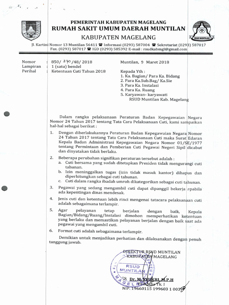 Aturan Cuti Pegawai | PDF