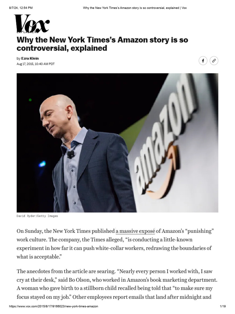 Why The New York Times's Amazon Story Is So Controversial, Explained ...